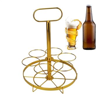 Generic Flaschenhalter, Golden 6 Bottle Soda Organizer - Weinkorb, Trinkständer für Restaurants, Diskotheken, Tanzpartys