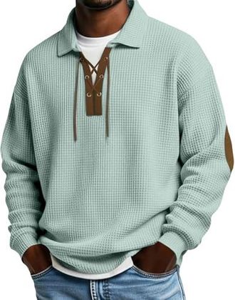 Generic Pull à col rond pour homme - Manches longues - Sweat à capuche - Haut dextérieur - Sweat-shirt de sport à manches longues - Sweatshirt décontracté, ve