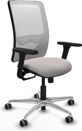 Piqueras y Crespo Wei&szlig;er B&uuml;rostuhl Zulema mit 3D-Armlehnen, h&ouml;henverstellbare Lendenwirbelst&uuml;tze, ausgestattet mit Sincro 3 Positionen und Schneidschaum, mit Rollen von