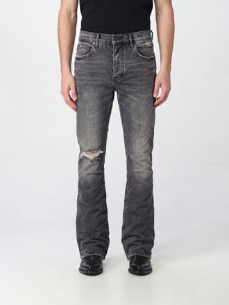 Purple Jean flare P004 taille mi-haute en denim stretch avec broderies