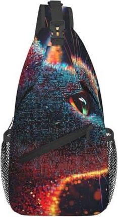 Generic Sac &agrave; bandouli&egrave;re color&eacute; en forme de chat pour homme, sac &agrave; dos de randonn&eacute;e pour homme
