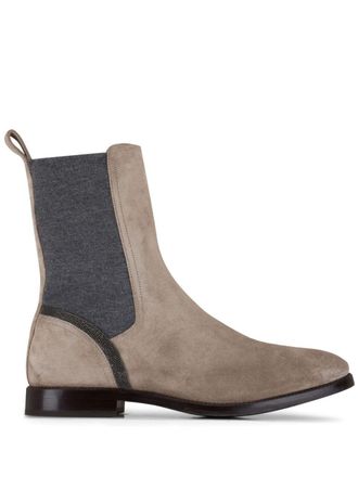 Brunello Cucinelli Verzierte Chelsea-Boots - Nude