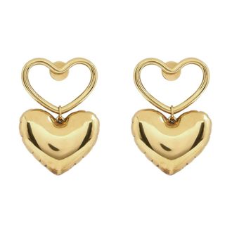 Nina Ricci Femme, Accessoires, Jaune, Taille: ONE Size Boucles dOreilles Breloques Coeur