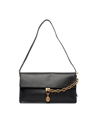 Tommy Hilfiger Handtasche Crest Leather Conv Shoulder Bag AW0AW19015 Schwarz