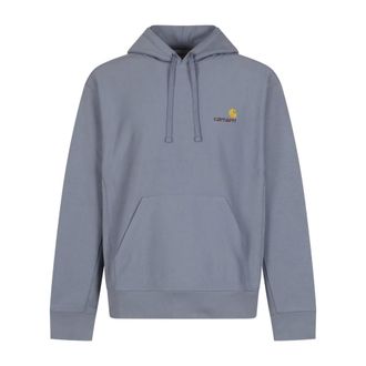 Carhartt Work in Progress Kapuzenpullover American Script Sweat - - Sweatshirts & Hoodies - Herren - Blau - M
