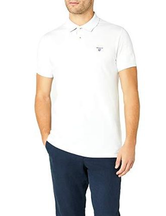 GANT Gant - Polo - Col Polo - Manches Courtes Homme - Blanc - Blanc - FR : XXX - Large (Taille Fabricant : XXXL) (Brand size: XXXL)