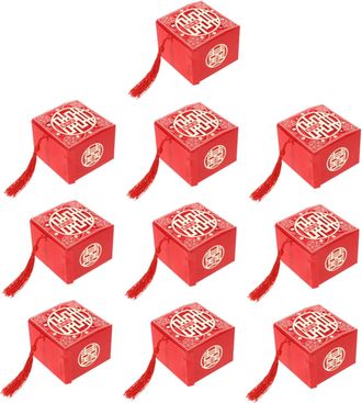DOITOOL 10 Stück Chinesische Stil Süßigkeitenboxen Traditionelle Hochzeitsgeschenkboxen für Feiern Verpackung für Hochzeitsfavoriten Vintage Design für Süßigk
