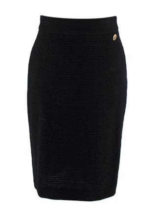 Chanel Black Tweed Pencil Skirt Size XXS