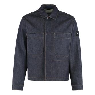 Stone Island Denim Overshirt - - Jackets - Herren - Blau - L