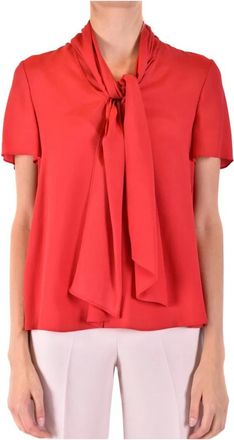 Emporio Armani Femme, Blouses et Chemises, Rouge, Taille: 36 FR Short Sleeve Round Neck Blouse