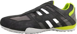 Geox Herren Uomo Snake B Sneaker, Graphite/Lime Green, 41 EU