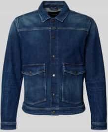 Replay Jeansjacke mit Pattentaschen und Kentkragen