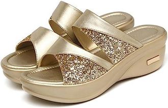 Holibanna Sandales Compensées Femme été Épaisses à Semelle Plateforme Chaussures Ouvertes Style Fish Mouth Confortables et Chic pour Marche et Plage Mom Shoes D