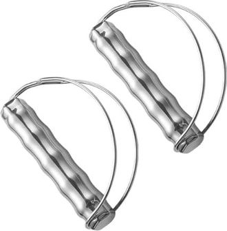 Pretyzoom Lot de 2 Poign&eacute;es Ergonomiques en Acier Inoxydable pour Paquet de Courses Capacit&eacute; 25 Kg L&eacute;g&egrave;res et Multifonctionnelles Porte-Paquet Confortables pour