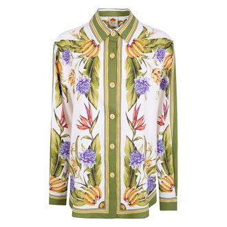 Farm Rio Farm Rio, Femme, Blouses et Chemises, Multicolore, Taille: 44 FR Tropical Scarf Shirt