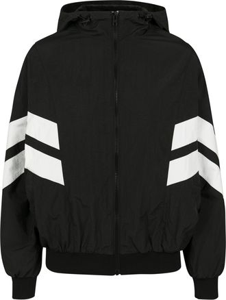 Urban Classics Damen Jacke Ladies Crinkle Batwing Jacket, Schwarz (Blk/Wht 00050), Medium (Herstellergr&ouml;&szlig;e: M)