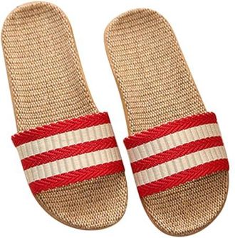 Holibanna Pantoufles Int&eacute;rieur pour Femmes &agrave; Semelle Souple &eacute;t&eacute; Ouverture Orteils L&eacute;g&egrave;res et Silencieuses Confort Maison Salon Rouge