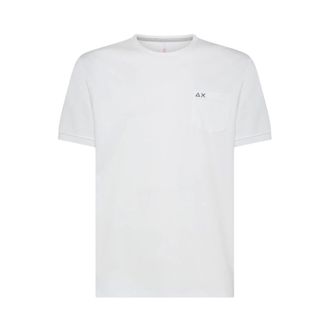 Sun 68 Homme, Tops, Blanc, Taille: L T-shirt D&eacute;contract&eacute; en Coton