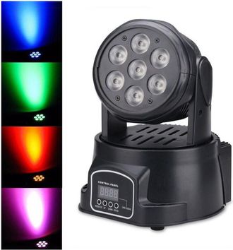 Trade Shop Trade Shop Traesio - Trade Shop - rgb-led-projektor, rotierender moving head, disco-effekte, 7 led-wash, dmx