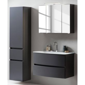 Casa home24 Badezimmerset VII 3-teilig 120 x 200 x 49cm Grau/Matt Grau