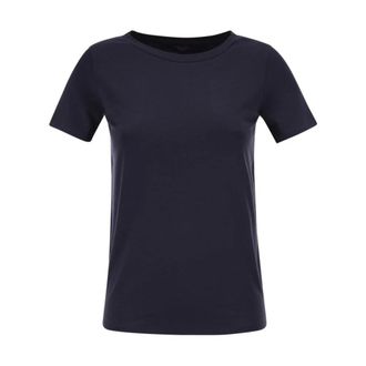 Max Mara Klassisches Rundhals-T-Shirt - - Tops - Damen - Blau - S