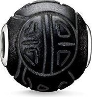 Thomas Sabo Femmes Hommes-Bead Shanghai Karma Beads Argent Sterling 925 Obsidienne amatie noir K0055-023-11