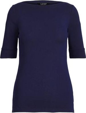 Ralph Lauren Top &agrave; encolure bateau en coton m&eacute;lang&eacute;