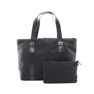 Bulgari Pre-owned Logo Mania Canvas Leather Tote Bag - - Pre-owned - Damen - Schwarzk - ONE SIZE