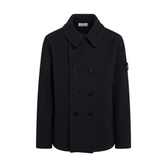 Stone Island Peacoat Double-Bouton - Homme - Manteaux - Bleu - Taille: L