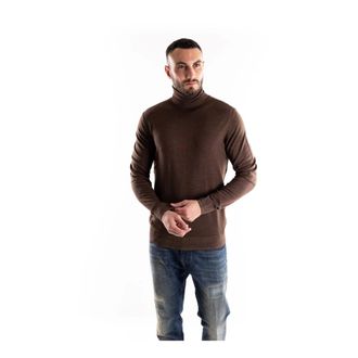 Paolo Pecora Pull Col Roul&eacute; - Homme - Pulls - Brun - Taille: M