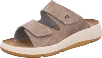 Rohde Damen Pantolette Leder Clog Klettverschluss Pignola 1750, Gr&ouml;&szlig;e:41 EU, Farbe:Braun