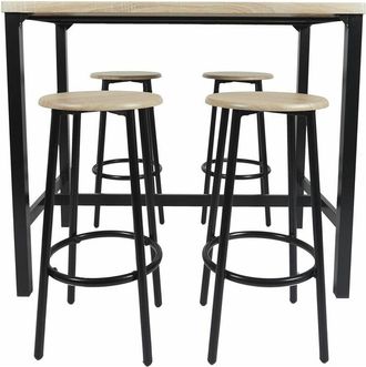 The Home Deco Factory Ensemble mange debout et 4 tabourets Kalo