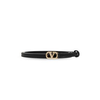 Valentino Garavani Femme, Accessoires, Noir, Taille: 70 CM Ceinture en cuir orn&eacute;e de cristaux VLogo