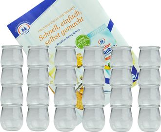 MamboCat 24er Set Weckgläser 220 ml Tulpenform I Original Weck Tulpenglas Dessertglas I Einweckgläser für Obst Gemüse uvm I Weck Gläser ohne Deckel inkl. Diama