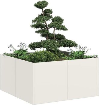 vidaXL vidaXL Jardini&egrave;re blanc 80x80x40 cm acier lamin&eacute; &agrave; froid