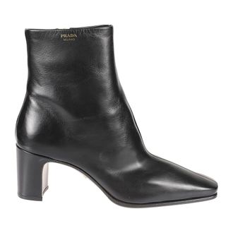 Prada Kalbsleder-Ankle-Boots mit Spitze - - Shoes - Damen - Schwarzk - 39 EU