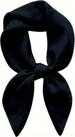 TigerTie Foulard en forme de Nickituch uni pour femme - Taille : 60 x 60 cm - 100 % coton, Noir, Taille Unique