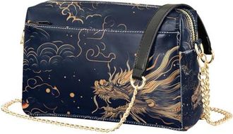 Mnsruu Sacs à bandoulière pour femme, sac à main en cuir avec motif nuage de dragon