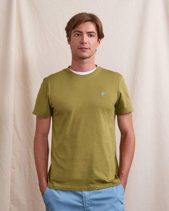 Faguo T-shirt kaki fonc&eacute; coton