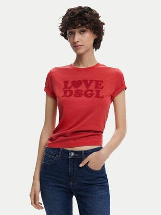 Desigual T-Shirt Love Dsgl 25SWTK10 Rot Regular Fit
