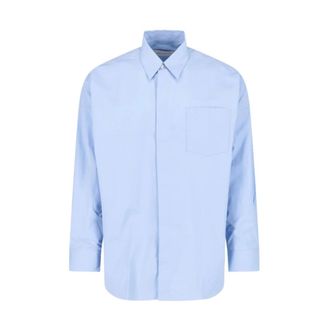 Ami Chemise Boxy en coton - Homme - Chemises - Bleu - Taille: L