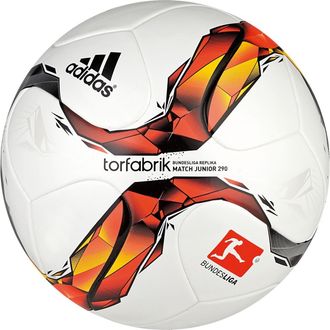 adidas Unisex - Kinder Fu&szlig;ball Torfabrik DFL Junior 290, wei&szlig;/orange, 4, S90208