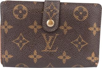 Louis Vuitton Portemonnaie - Louis Vuitton Canvas Monogram Compact Clip Wallet - Gr. unisize - in Braun - f&uuml;r Damen