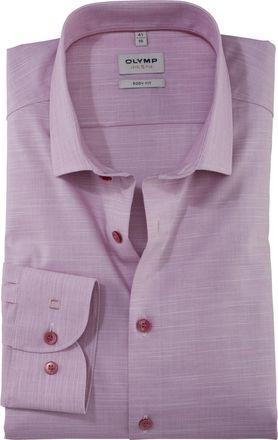 Olymp Herren Businesshemd Langarm Level.Five.Body.fit,Einfarbig,Body fit,Modern Kent,Mauve 93,38
