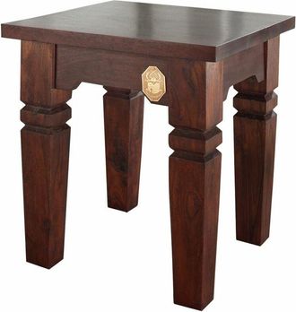 Massivmoebel24 Hocker Akazie 42x42x45 nougat lackiert oxford 601