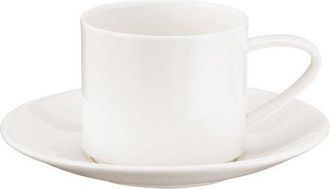 ASA À Table Tasse mit Untertasse aus Fine Bone China in der Farbe Weiß 0,2L, Maße: 8,5cm x 8,5cm x 7cm, 1992013
