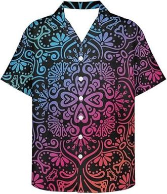 Keephen kewing Western Chemise Hawaiienne Femmes Hommes Papillon Fleuri Impression 3D Chemise &agrave; Boutons Tropical Plage Chemise pour &Eacute;t&eacute; Vacances