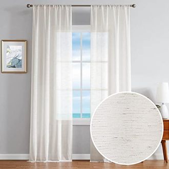 Nautica Classics Fenstervorh&auml;nge, leicht, 2 St&uuml;ck, durchsichtig, 96,5 x 274,3 cm, Taupe