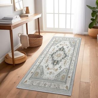 Generic Tapis Couloir Lavable en Machine 60x240 cm Passage Cuisine Chambre Adulte Tapis Couloir Long G&eacute;om&eacute;trie Moderne Poil Ras Doux Descente de Lit Antid&eacute;Rap