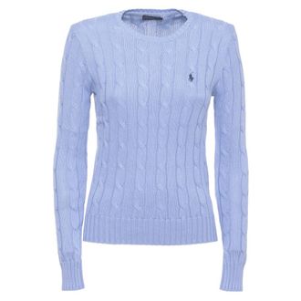 Ralph Lauren Femme, Pulls, Bleu, Taille: 42 FR Cotton Cable-Knit Sweater